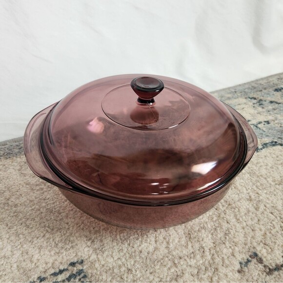 Pyrex | Kitchen | Pyrex 2 Quart Cranberry Glass Casserole Dish Bowl ...